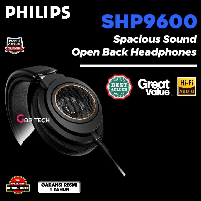 Jual PHILIPS SHP9600 / SHP 9600 Hi-Fi Open Back Stereo Over Ear ...