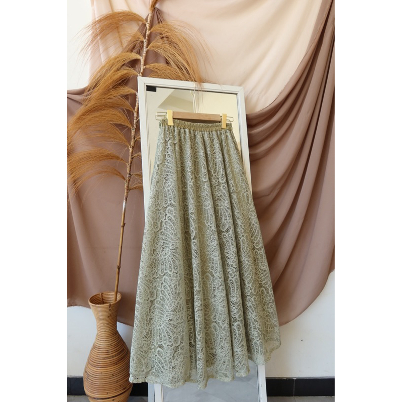 Jual aiiri hana skirt/rok brokat/rok korean style/rok | Shopee Indonesia