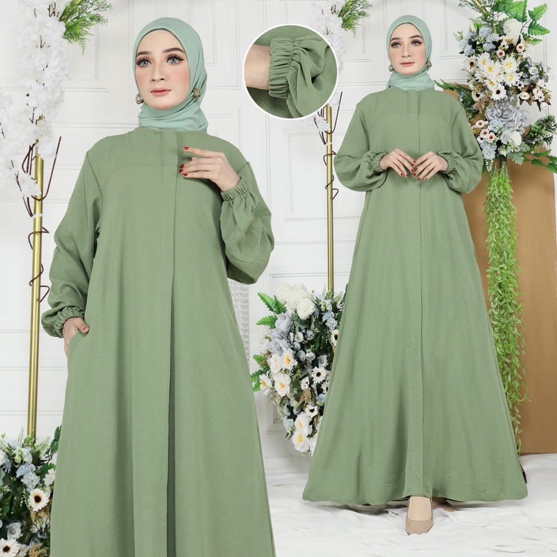 Jual PROMO!!! GAMIS ABAYA ELSIRA WANITA JUMBO BAHAN CRINKLE AIRFLOW PREMIUM | Shopee Indonesia