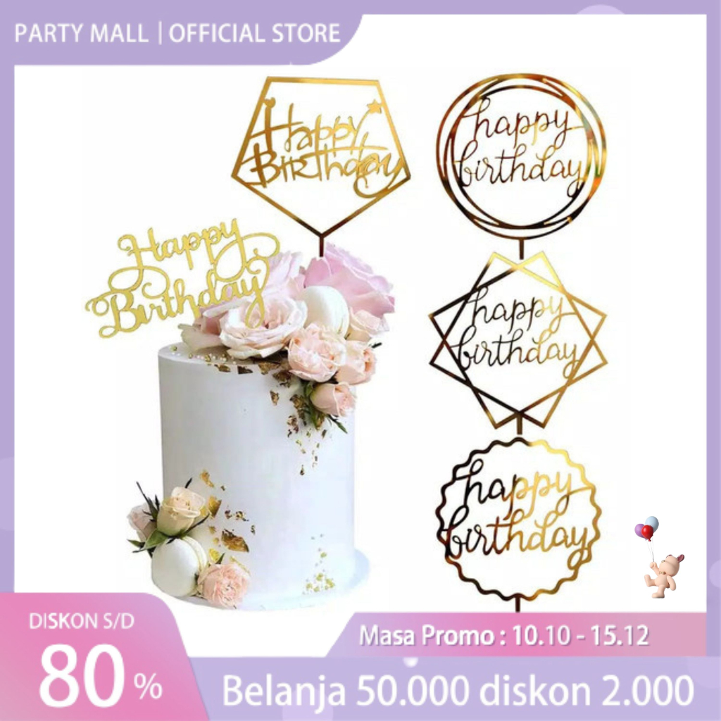 Jual Cake Topper Happy Birthday Ulang Tahun Cake Topper Happy Birthday ...