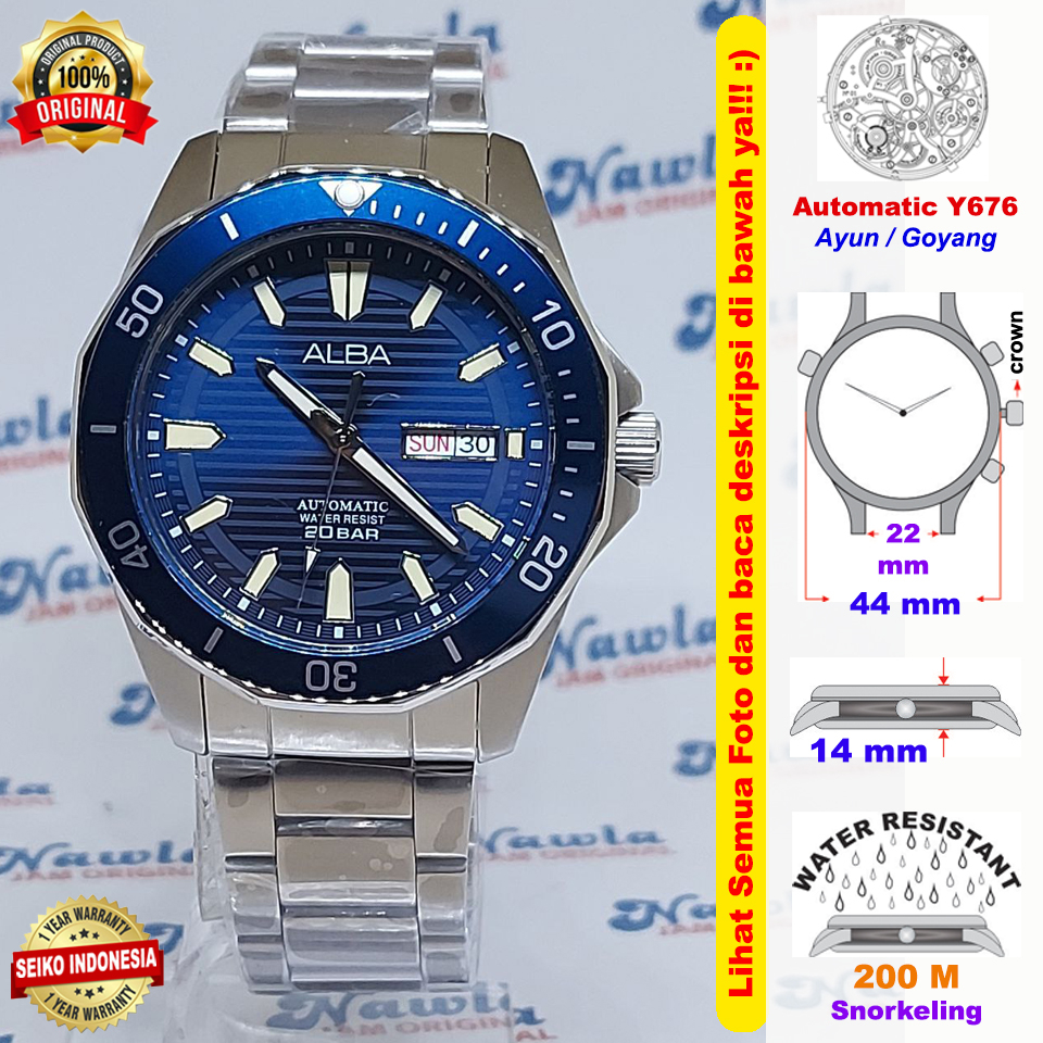 Jual Alba Automatic AL4453X1 Blue Dial - Jam Tangan Pria AL4453 ...