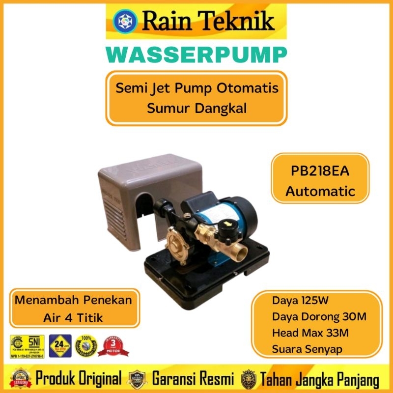 Jual Pompa Dorong Wasser PB-218 EA Otomatis 30 Meter 220 Watt / Pompa ...