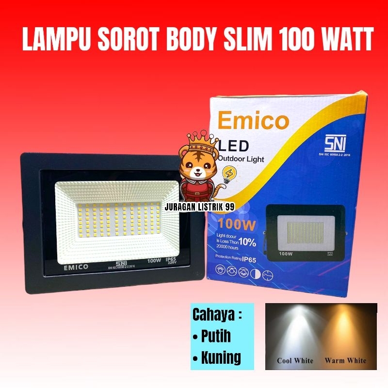 Jual LAMPU SOROT LED 100W 100 WATT / FLOODLIGHT OUTDOOR TEMBAK LAPANGAN | Shopee Indonesia