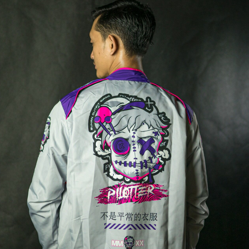 Jual JAKET PARASUT PILOTTER NASCAR ORIGINAL FREE BANYAK STIKER JAKET ...