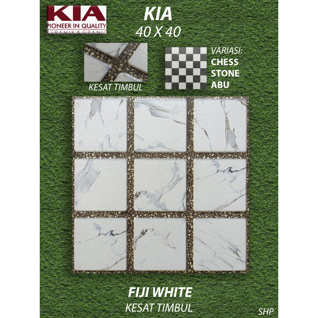 Jual Keramik Lantai Motif 40X40 Fiji White Kesat KW1 Pekanbaru Riau ...
