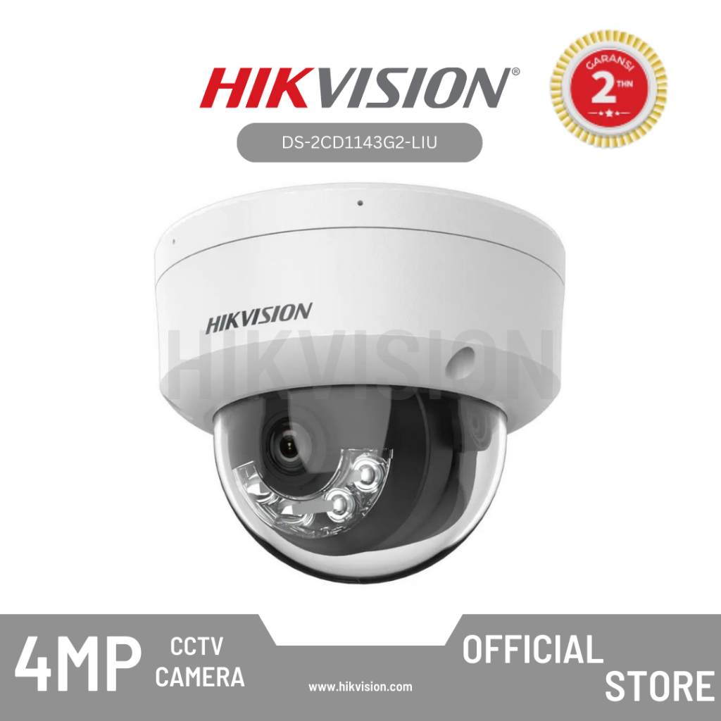 Jual HIKVISION - DS-2CD1143G2-LIU 4 MP Smart Hybrid Light Fixed Dome Network Original | Shopee ...