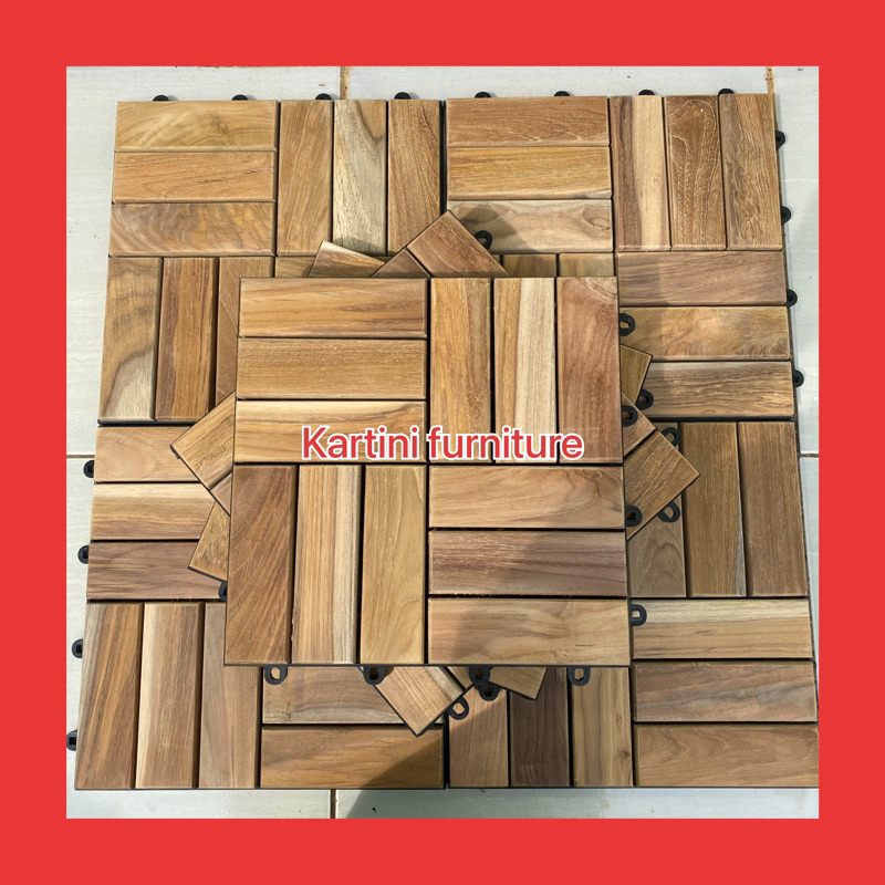 Jual LANTAI KAYU JATI OUTDOOR Decking tile kayu / lantai kayu / ubin ...