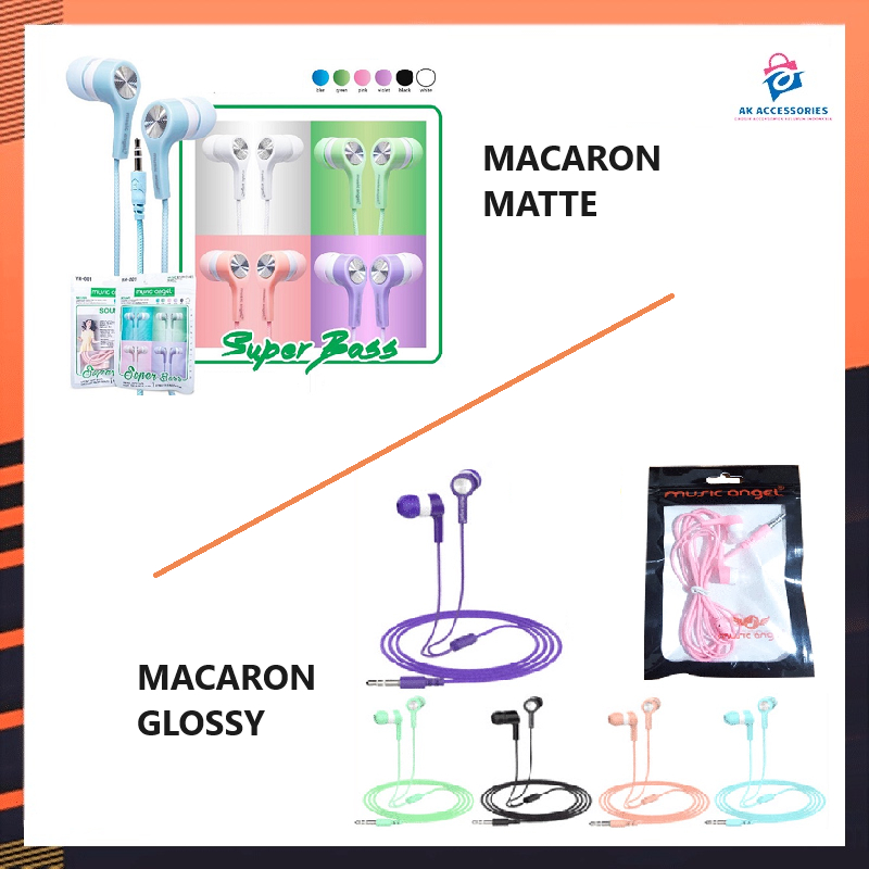 Jual AKACC HANDSFREE/HEADSET/EARPHONE/HANDSET/HF MUSIC ANGEL MACARON ...