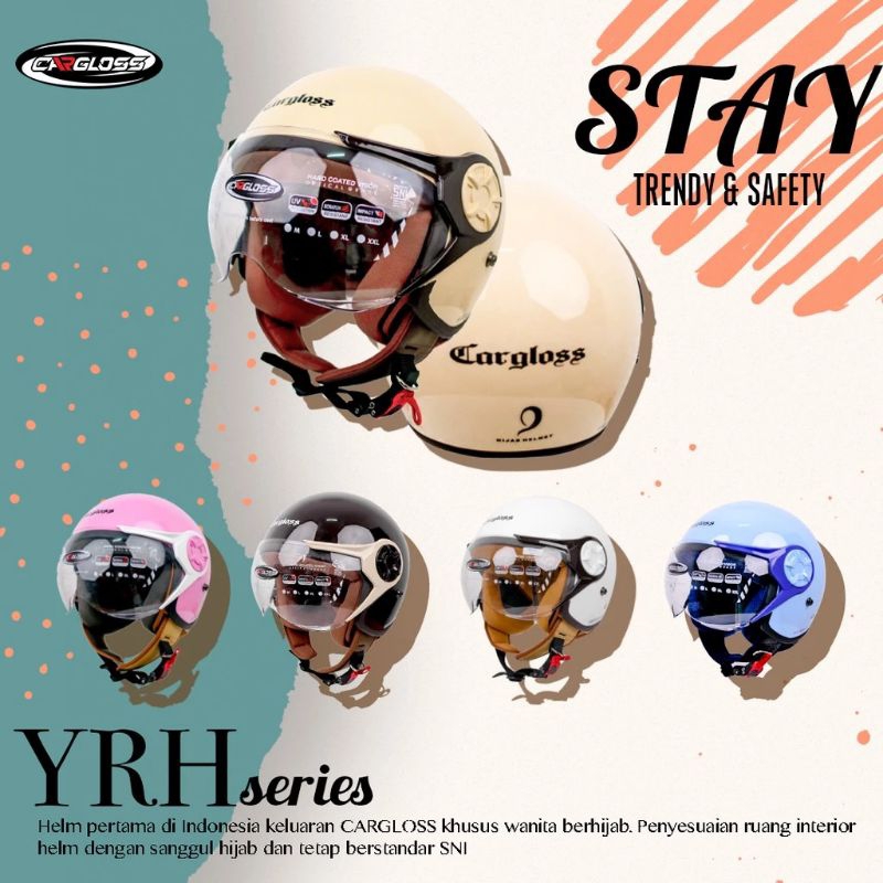 Jual Helm CARGLOSS YRH HIJAB HELM HALF FACE CARGLOS ORIGINAL | Shopee ...
