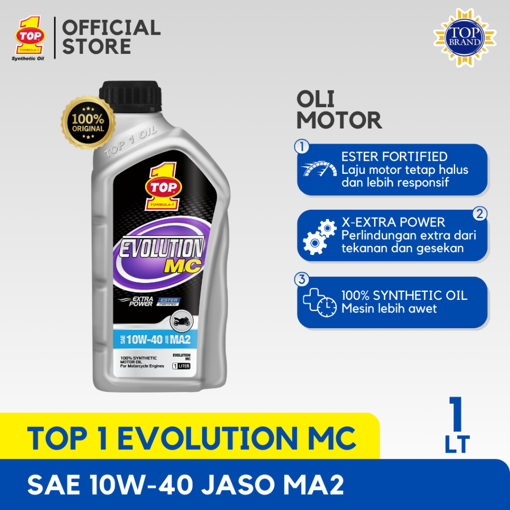 Jual Oli Motor SMO EVOLUTION MC SAE 10W-40 1L - Vixion - CBR 250 RR ...