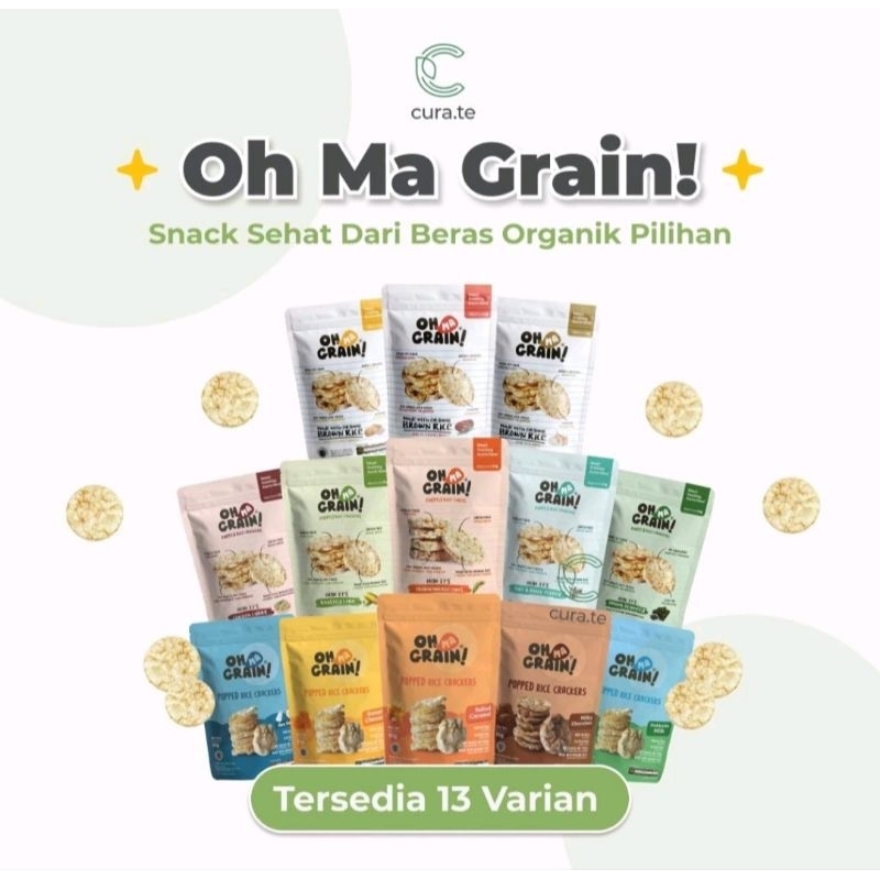 Jual OH MA GRAIN Popped Rice Crackers Krekes Beras | SNACK SEHAT SNACK ...