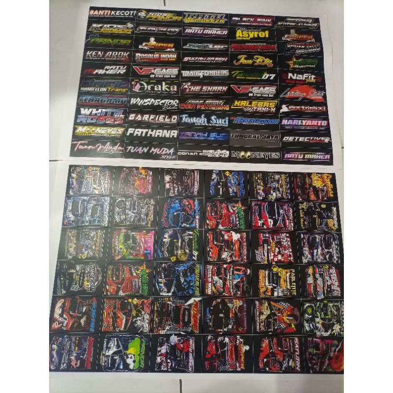 Jual 2 lembar sticker bus basuri dan sticker logo, 1 lembar sticker bus ...