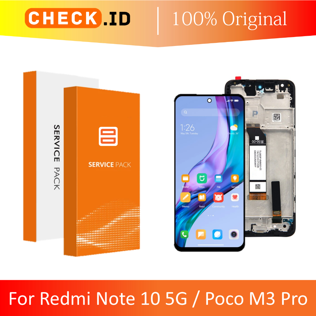 Jual [ CHECK.ID ] LCD + FRAME XIAOMI REDMI NOTE 10 5G / POCO M3 PRO 5G ORIGINAL | Shopee Indonesia