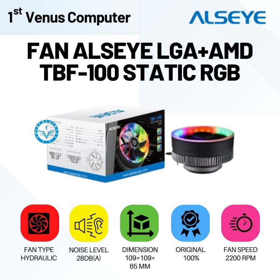 Jual FAN PROCESSOR ALSEYE LGA+AMD TBF-100 STATIC RGB / FAN21-ALY ...