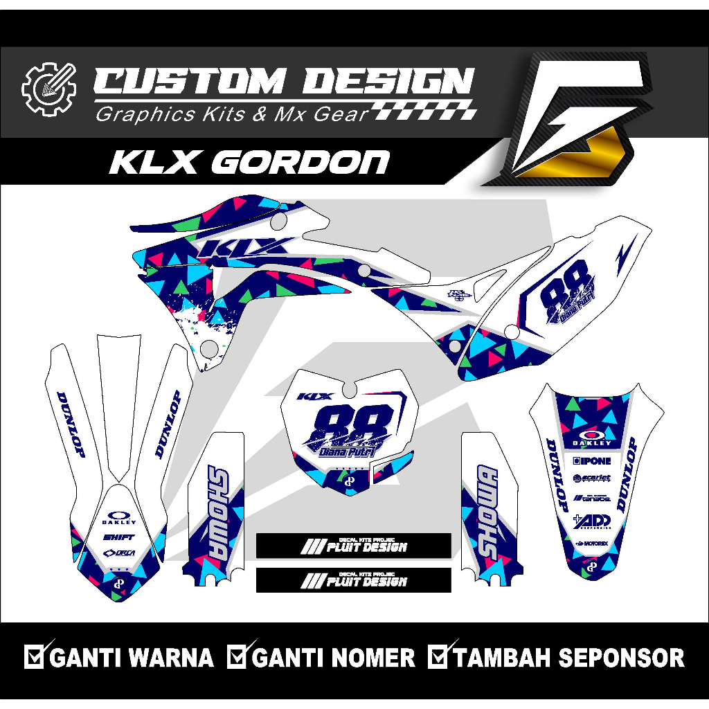 Jual DECAL KLX GORDON DESAIN BARU CUSTOM BEBAS WARNA BISA PAKAI NO DAN ...