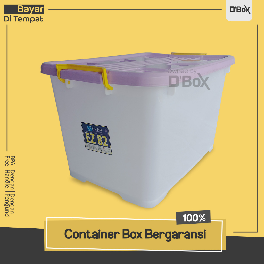 Jual D'Box Container Box Plastik Besar 82 Liter Kotak Dengan 6 Roda ...