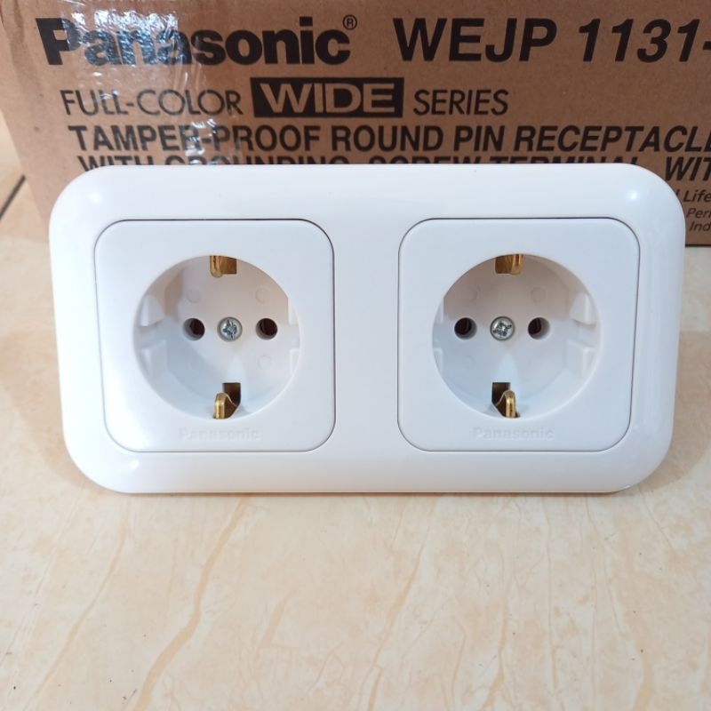 Jual PANASONIC Stop Kontak Double Non CP WEJP11322-7 Stopkontak Dobel ...