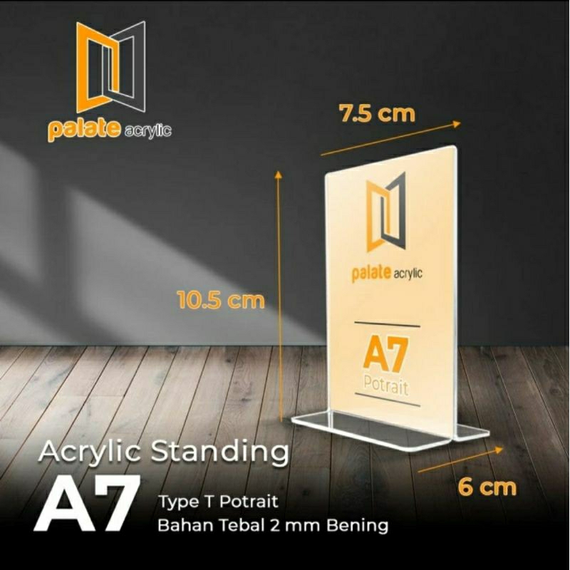 Jual Akrilik Stand Ukuran A7 Model T Potrait (10,5 x 7,5 cm) | Shopee ...