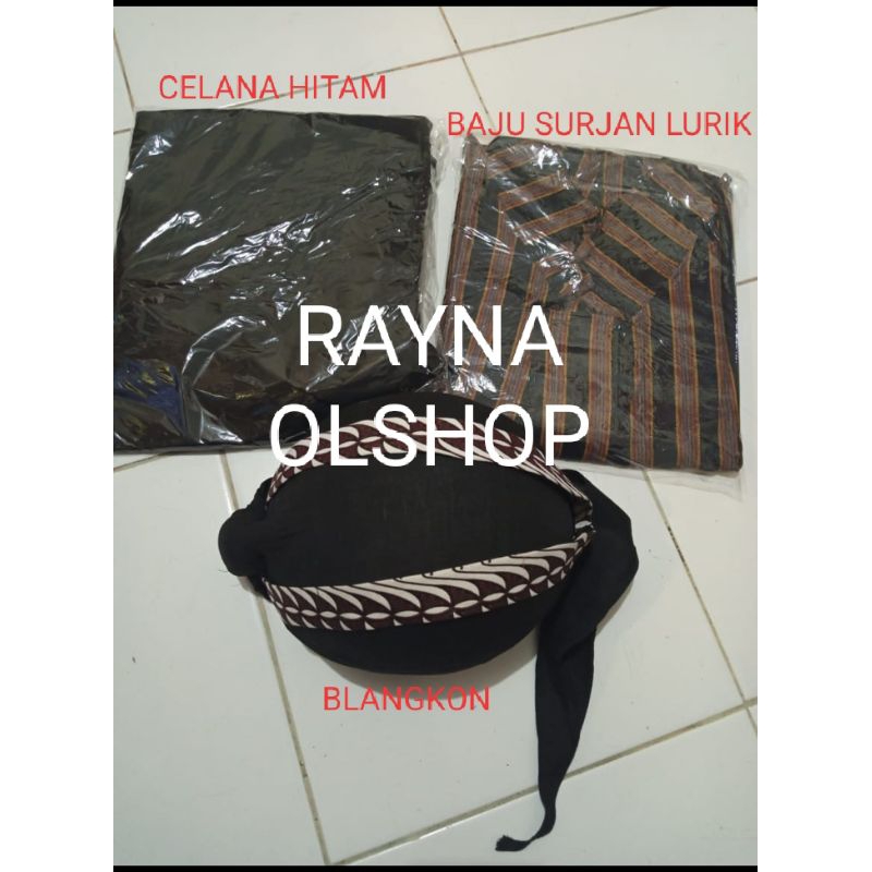 Jual SURJAN LURIK COKLAT + CELANA HITAM + BLANGKON | 1 SET LENGKAP ...