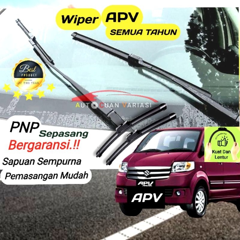 Jual Wiper APV ARENA DEPAN 2pcs Sepasang Model Frameless Bisa Semua ...