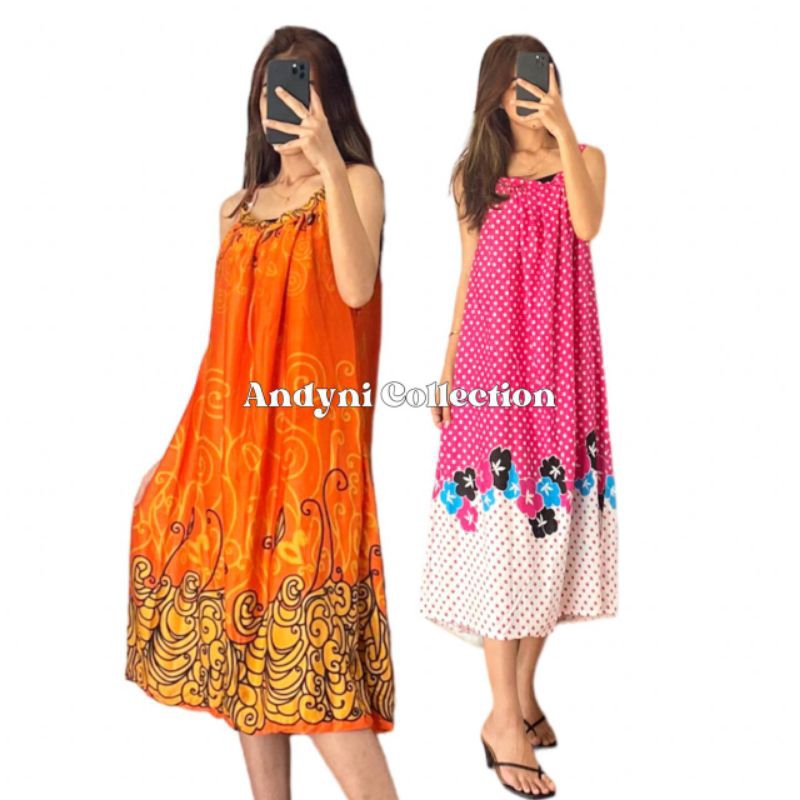 Jual Daster/dress lobek motif print rayon premium | Shopee Indonesia