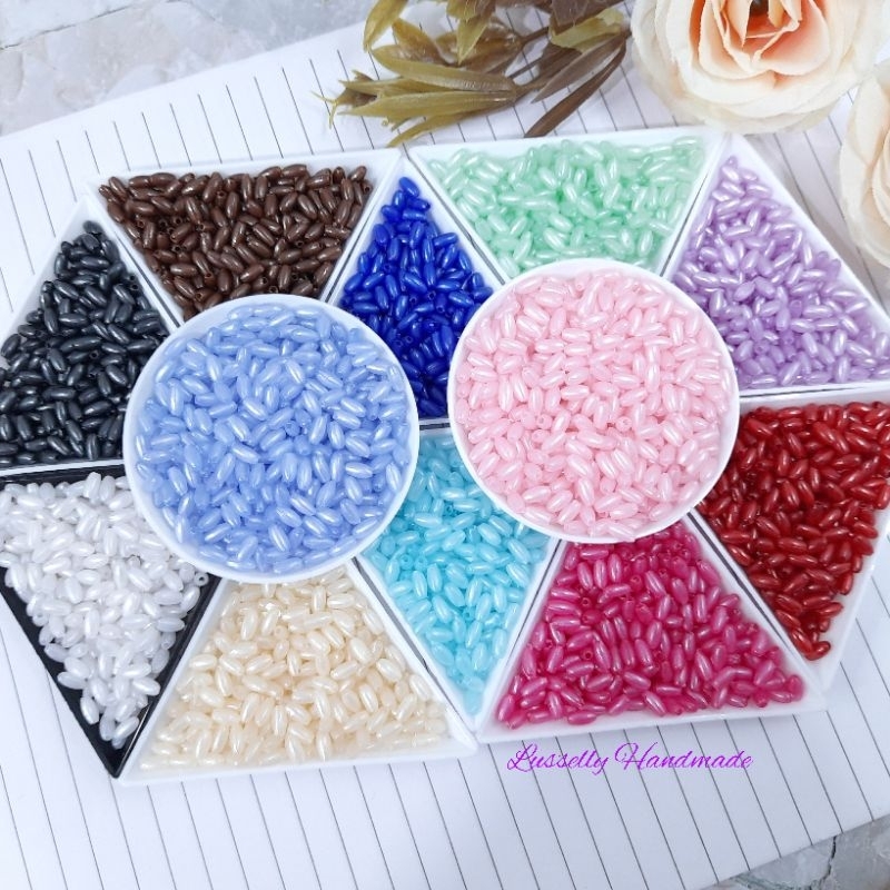 Jual 20g Mote Manik Padi 3x6mm Warna Pastel | Shopee Indonesia