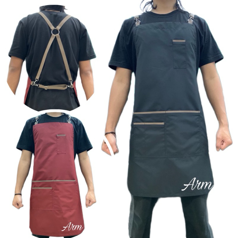 Jual Celemek masak apron masak barista waterprof apron Barista chef ...