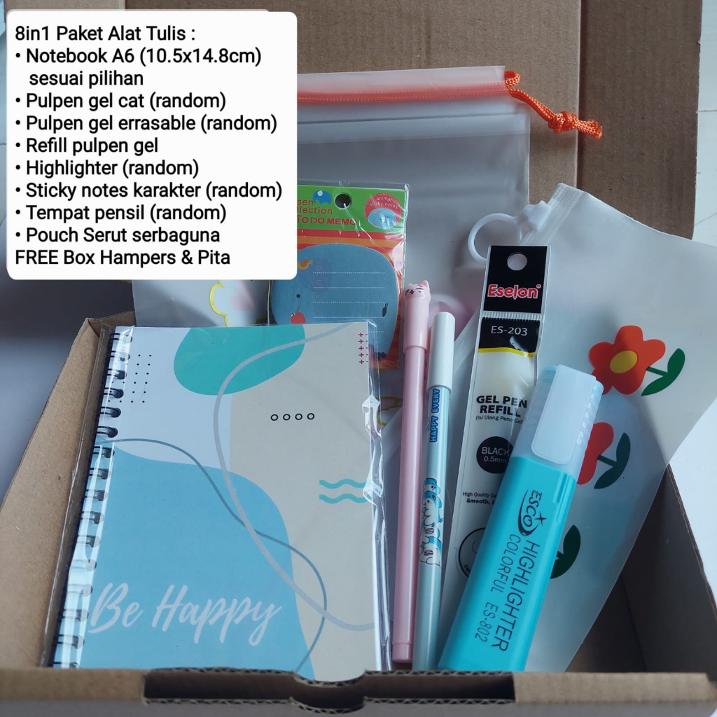 Jual (8 pcs/pack) Paket Alat Tulis 8in1 / Set Alat Tulis / Kado Siswa ...