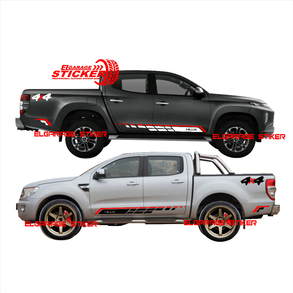 Jual stiker mobil 4x4 stiker variasi mobil hilux triton dmax cutting ...
