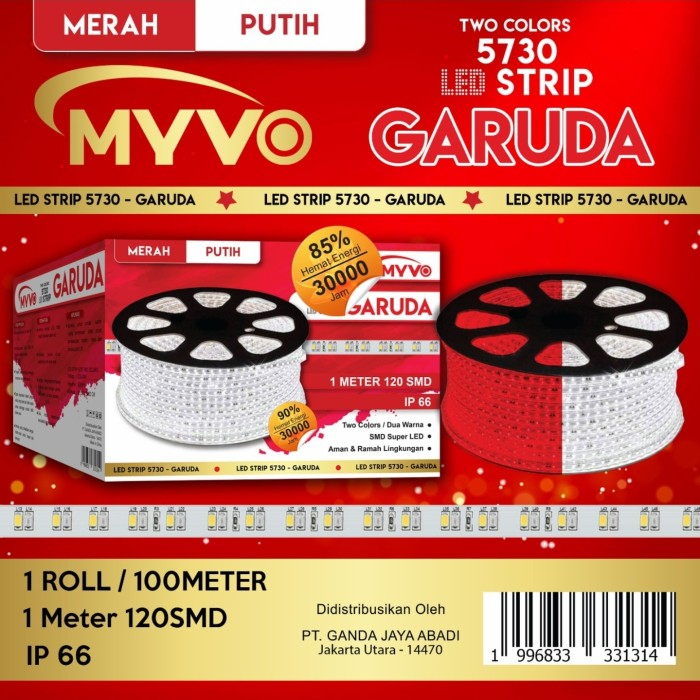 Jual LAMPU LED STRIP SELANG MERAH PUTIH OUTDOOR LED STRIP GARUDA ...