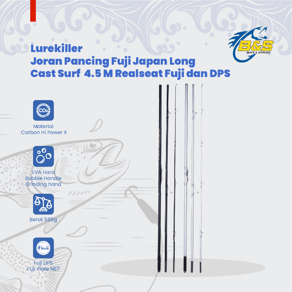 Jual Joran Pancing FUJI japan Lurekiller LongCast Surf 4.5M CW 100-250G realseat Fuji dan DPS ...