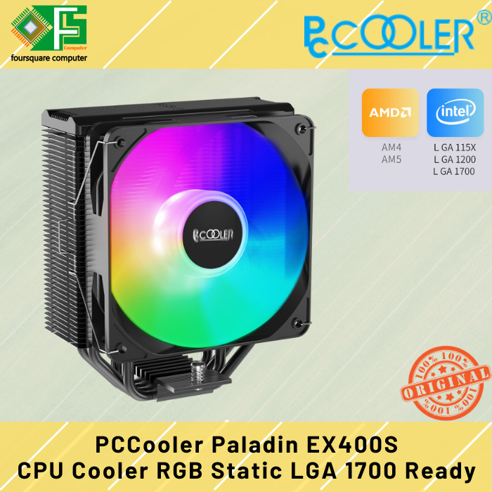 Jual PCCooler Paladin EX400S CPU Cooler Tower 4 Heatpipe 12cm RGB fan ...