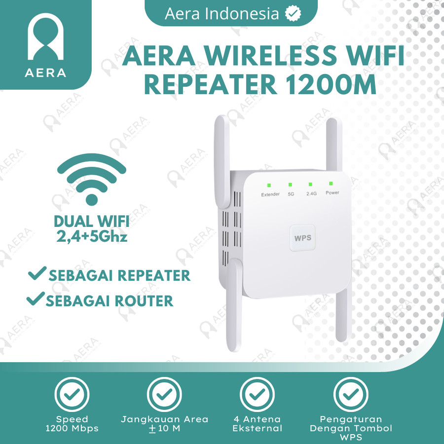Jual REPEATER WIFI WIRELESS 1200M 2.4 + 5 GHz | PENGUAT SINYAL WIFI | WIFI REPEATER 1200 Mbps ...