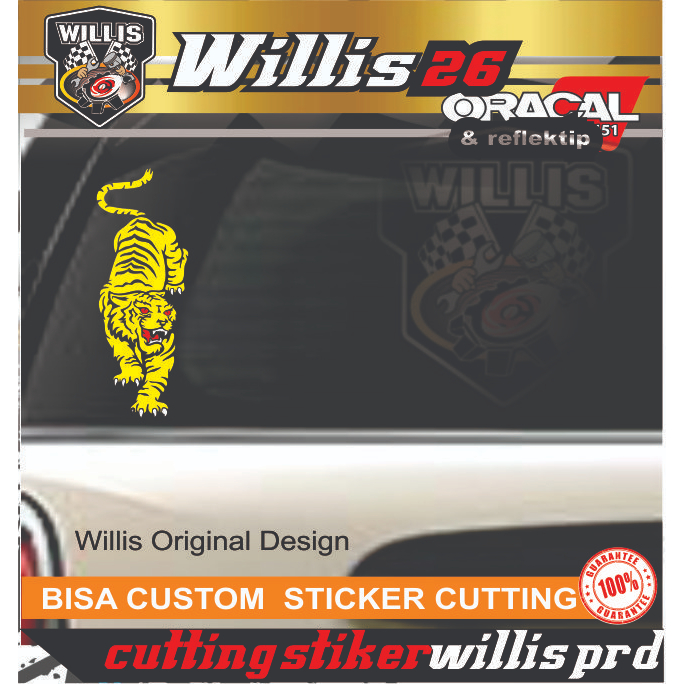 Jual STICKER MACAN HARIMAU CUTTING PART 1 UNTUK BODY KACA MOBIL ...