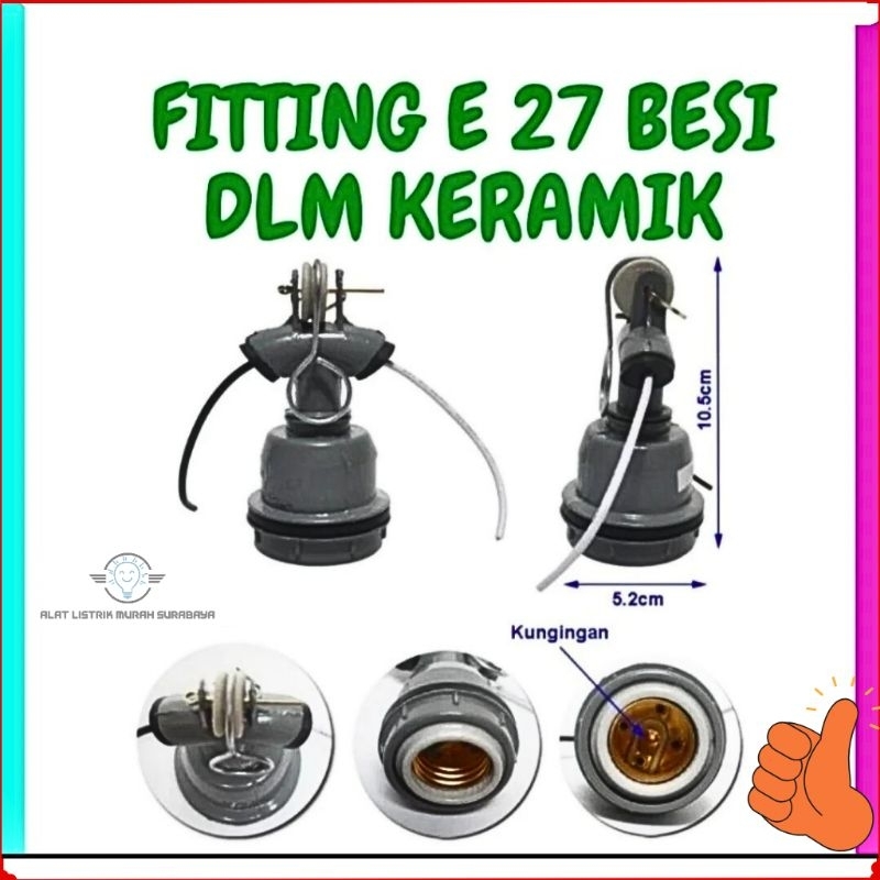 Jual Fitting Gantung Lampu E27 BODY BESI | Shopee Indonesia