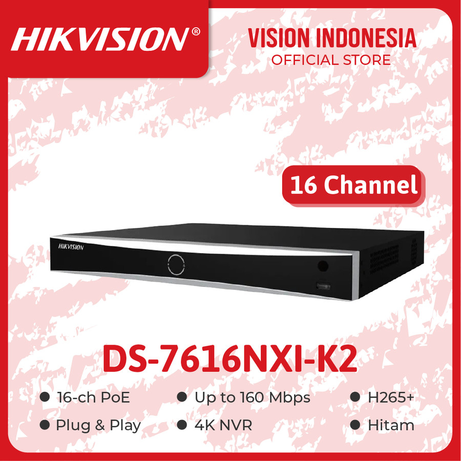 Jual HIKVISION DS-7616NXI-K2/16P NVR 16CH POE AcuSense 4K Face Capture | Shopee Indonesia