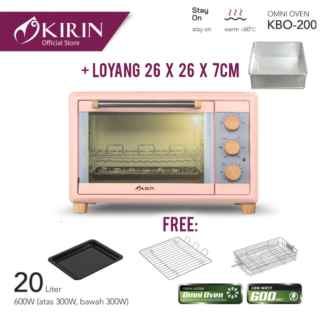 Jual Oven Kirin KBO 200 20 L Panggang Rotisserie Low Watt Grill Omni KBO200 Watt Rendah ...