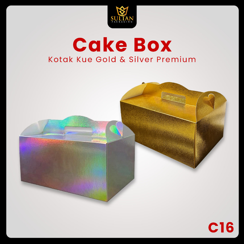 Jual Cake Box - Kotak Kue Silver Hologram Mewah - Box Kue Ulang Tahun ...