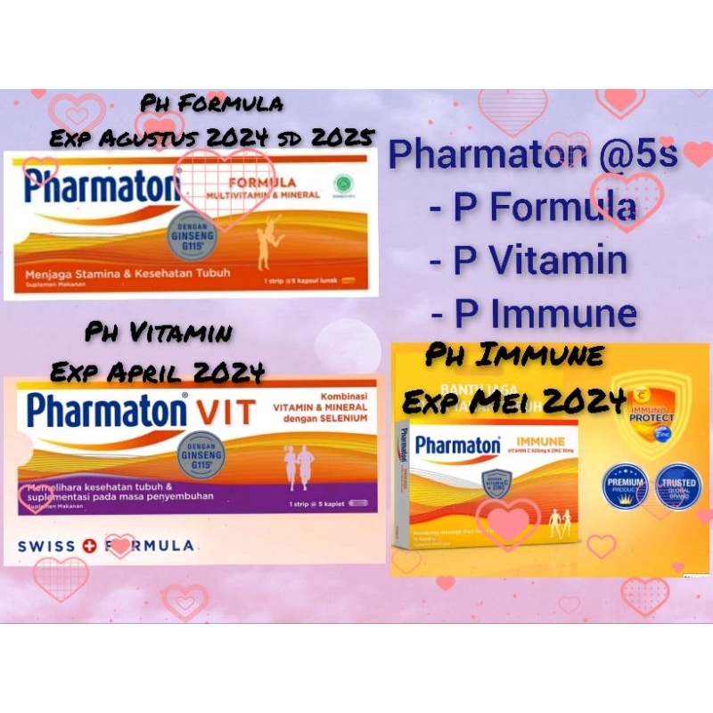 Jual Exp 09-2025 Pharmaton Formula Vitamin Isi 5 Capsule Kaplet Immune ...