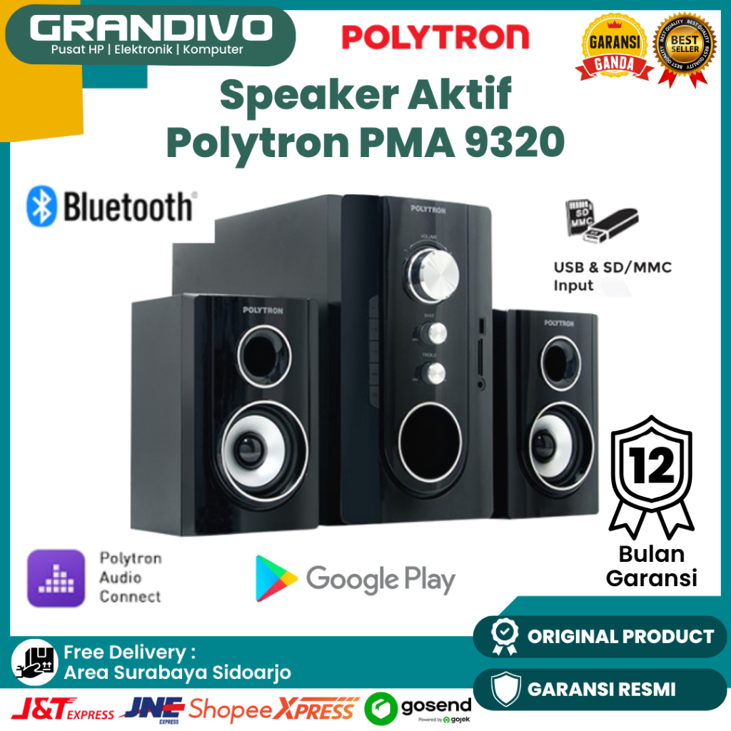 Jual Speaker Aktif Polytron Bluetooth PMA 9320 Superbass Garansi Resmi ...