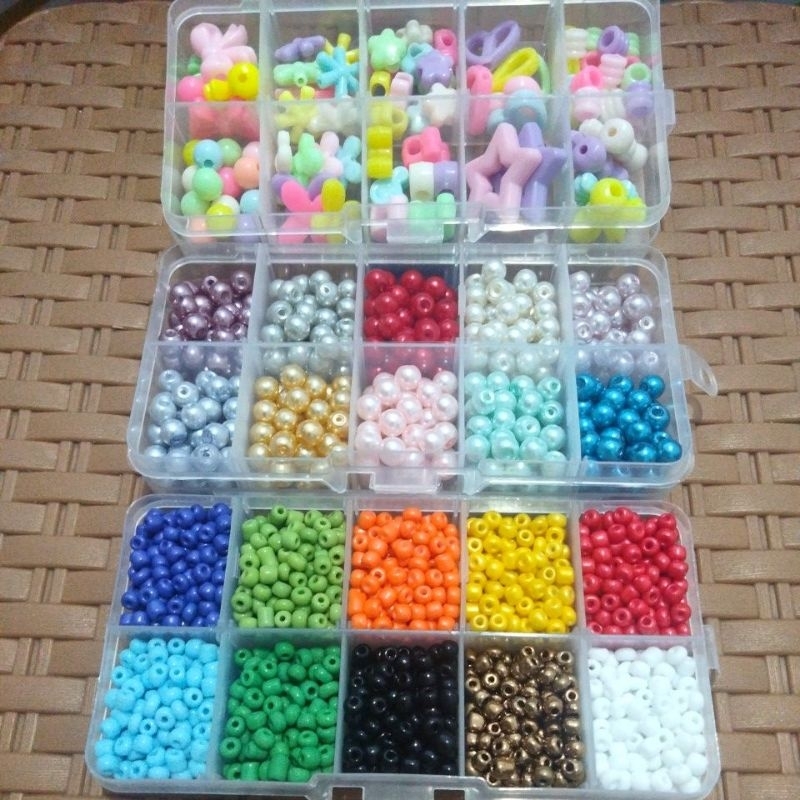 Jual Beads Kit /Manik manik pastel/ meronce manik pasir/ mote susu ...
