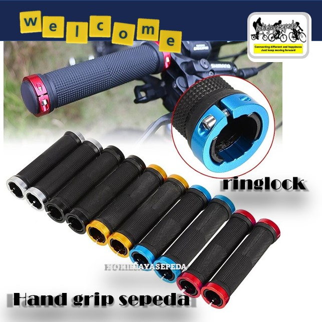 Jual RIU167 Double Ring Lock HAND GRIP HANFAT Rubber Sepeda dengan anti ...