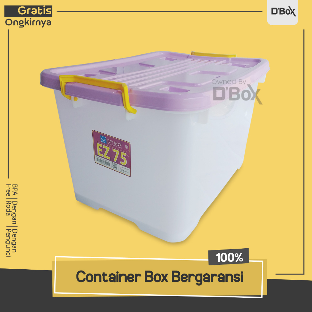 Jual Kontainer Box Serbaguna Ezy Container 75 Liter Kotak Penyimpanan Plastik BPA FREE Kuat dan ...
