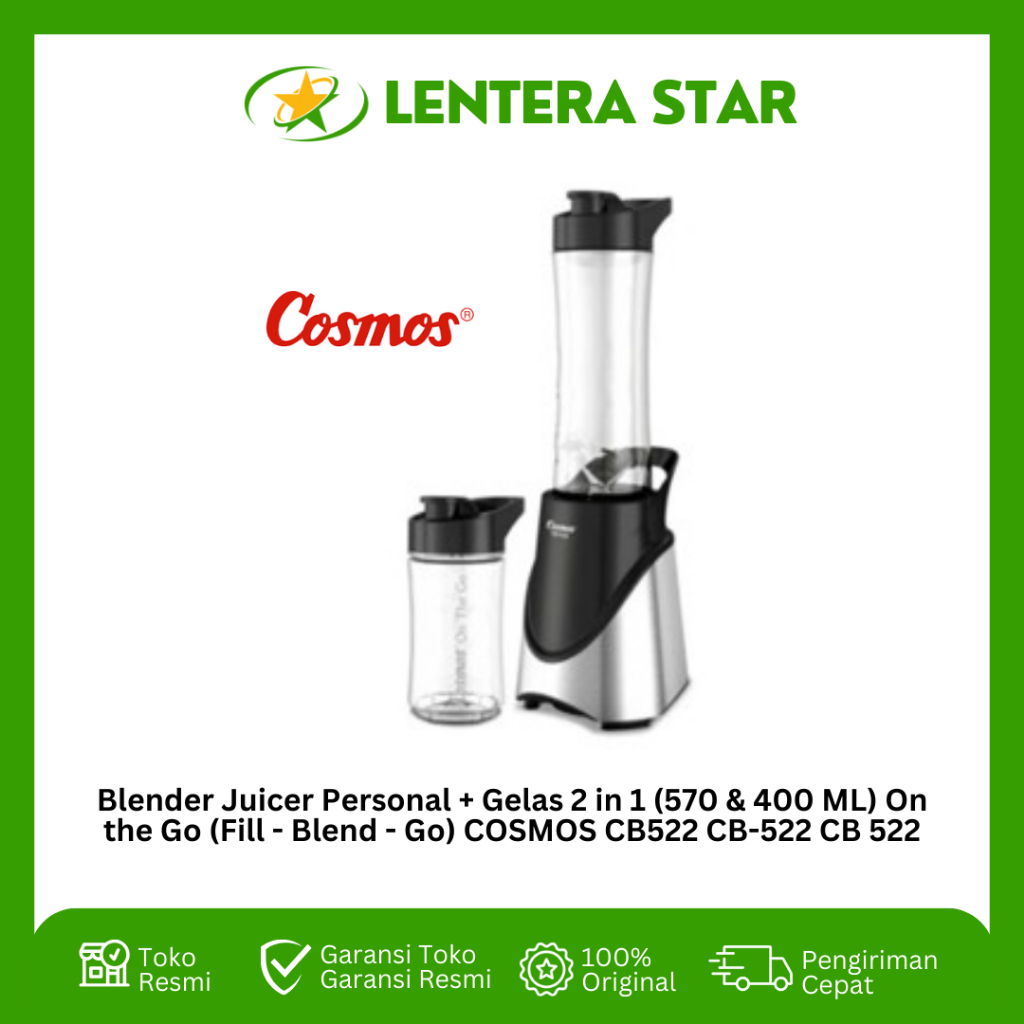 Jual Blender Buah Juicer Personal + Gelas 2in1 (570 & 400 ML) On the Go ...