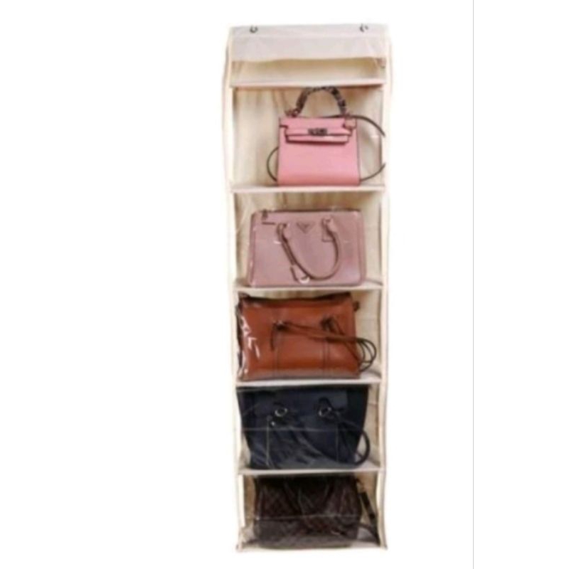 Jual Rak tas 5 kolom jumbo polos full triplek pakai reseliting kanan ...