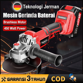 Jual Reaim Gerinda Baterai Brushless 4Inch 450W Mesin Gerinda Baterai ...