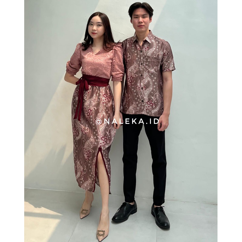 Jual (N333) dress batik , batik couple premium , batik brukat mewah, kemeja batik | Shopee Indonesia