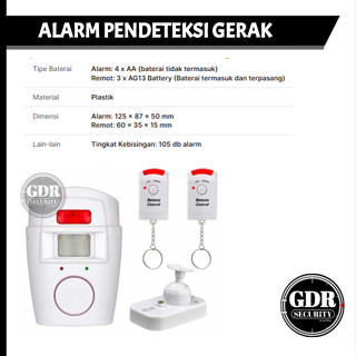 Jual Alarm Sensor Gerak (Bisa +Baterai)/ Alarm Pendeteksi Gerak / Alarm ...