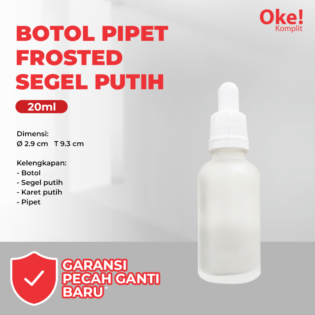 Jual Botol Pipet Frosted Tebal Segel Putih 20ml | Shopee Indonesia