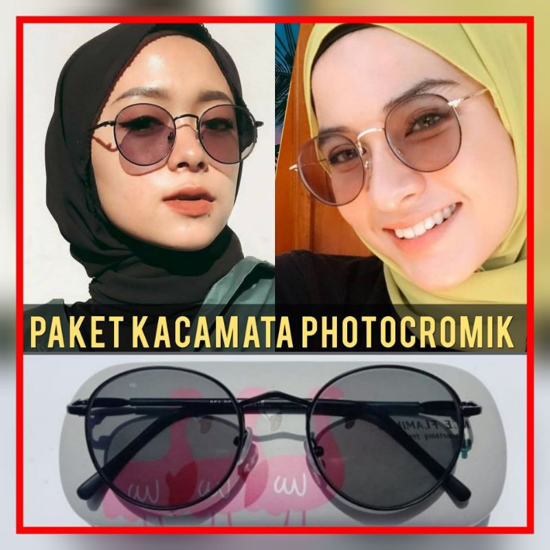Jual Kacamata retro lilo bulat lensa photocromic antiradiasi uv mines ...